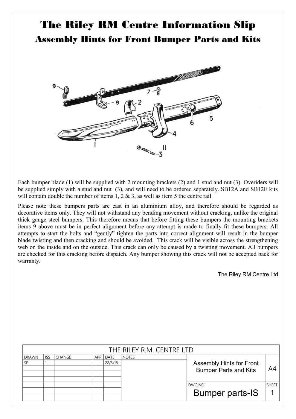 SB12A Late RMA - RMF Front Bumper Set (info)