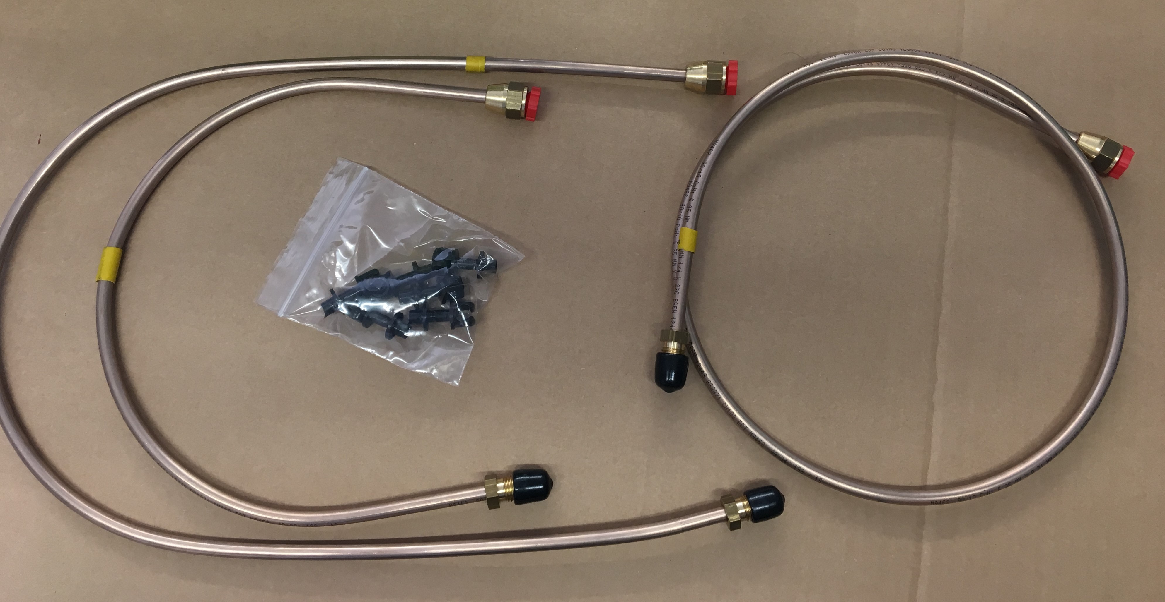 GB1027 Brake pipe set RILEY RMB 46-48 single wheel Cyl 12" drums, early ...