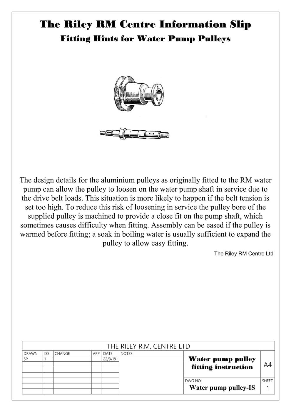 AAA12.25 RMF Water Pump Pulley (info)